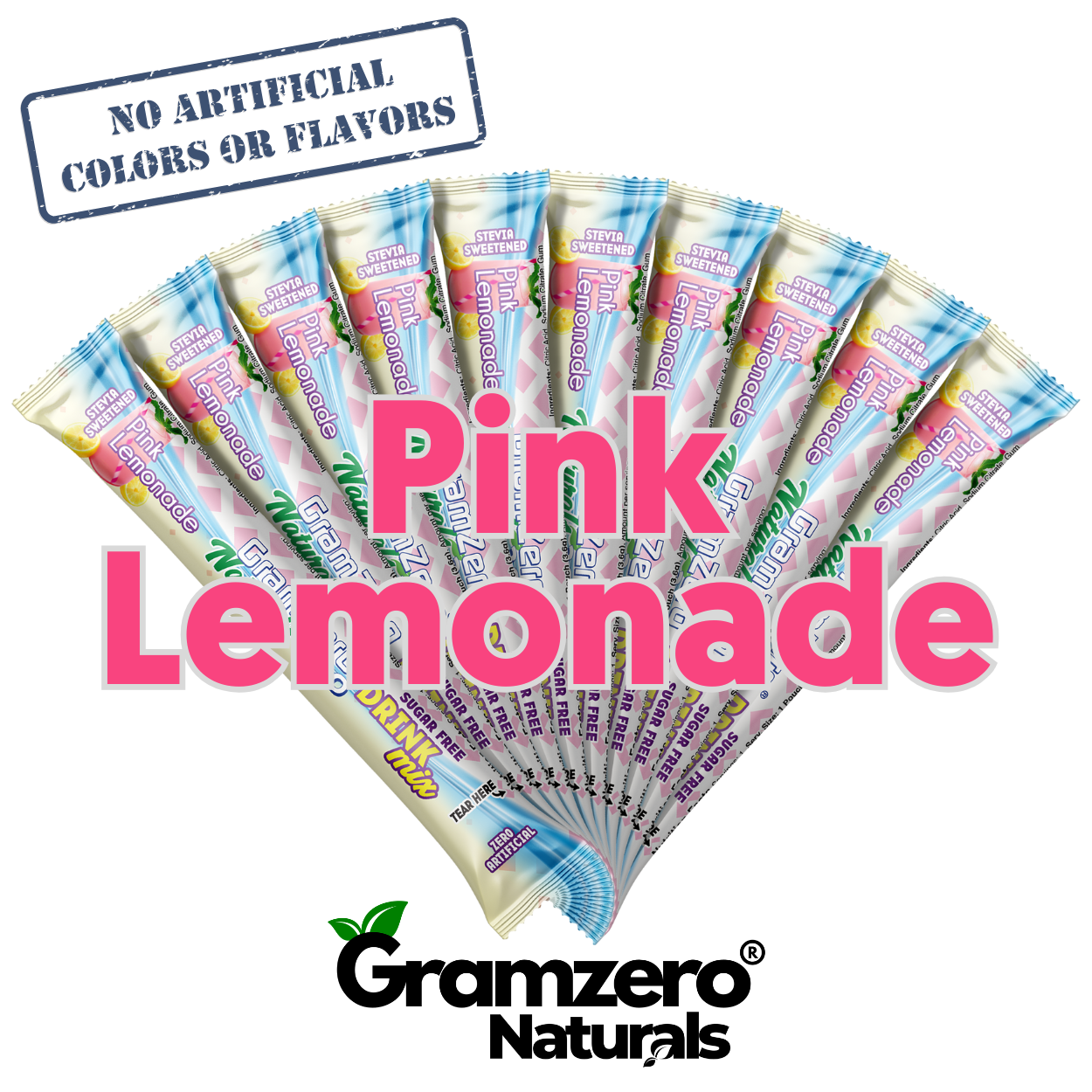 PINK LEMONADE ALL NATURAL 2GO Sugar Free Drink Mix Sticks: 10 Pack - G ...